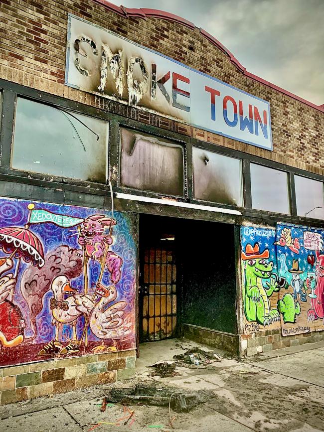 Fire damages entrance at Smoke Town in White Center | Westside Seattle